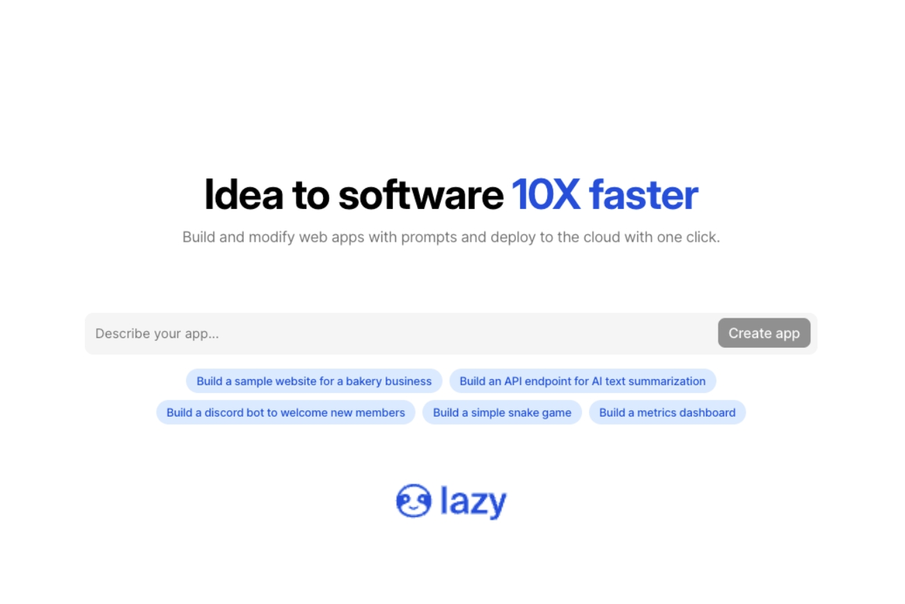 Lazy Ai . Aplicaciones y software en segundos con esta app de ...